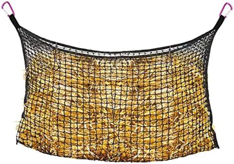 Amazon.com: Bloomoak Knotless Slow Feed Hay Net with 2 Carabiner Clips for Horses/Soft Flat ...
