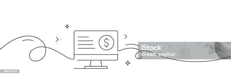 온라인 뱅킹 아이콘의 연속 선 그리기입니다 손으로 그린 상징 벡터 일러스트 레이 션 전자 은행거래에 대한 스톡 벡터 아트 및 기타 이미지 전자 은행거래 0명 개념