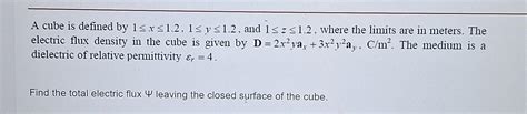 Solved A Cube Is Defined By 1x1 2 1y1 2 And 1z1 2 Chegg Com
