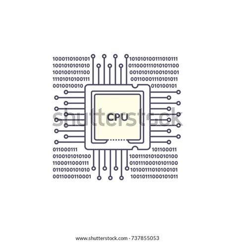 Microchip Icon Monochrome Silhouette On White Stock Vector Royalty Free 737855053 Shutterstock