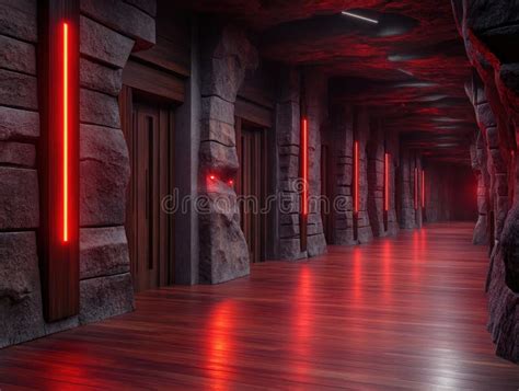 Alarmed Server Room With Flashing Red Lights Signals A Critical Security Breach Highlighting