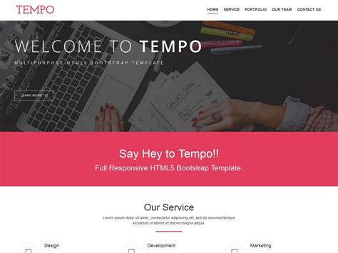 Free Htmlcss Template Tempo Free Html Templates Free Css Templates