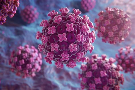 A Cluster Of Small Round Purple Objects In Focus Stock Illustration