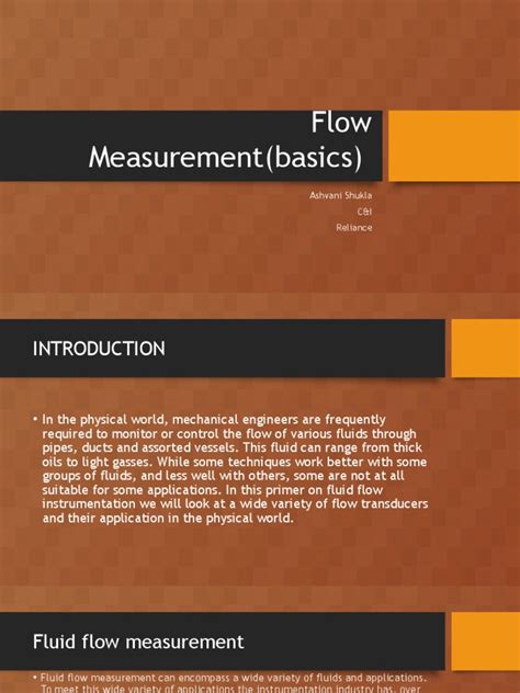 Flow Measurement Pdf Flow Measurement Fluid Dynamics