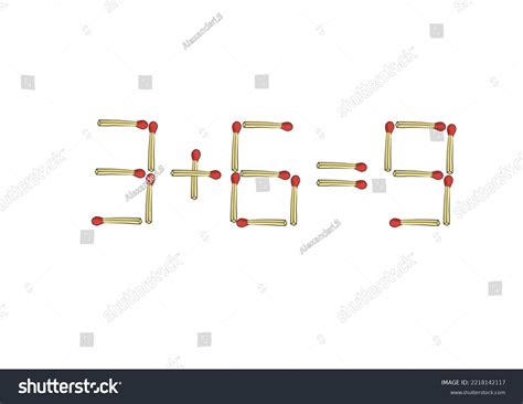 Math Game Matchstick Calculation Number Calculation Stock Illustration