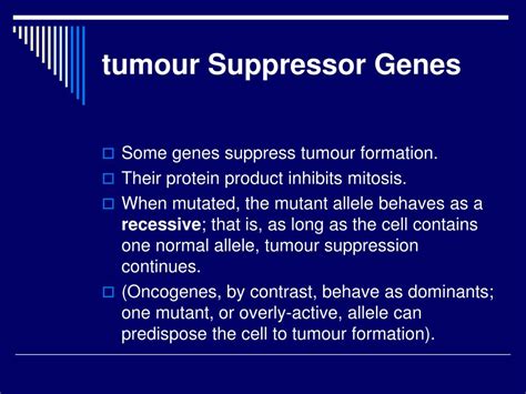 Ppt Oncogenes And Tumour Suppressor Genes Powerpoint Presentation