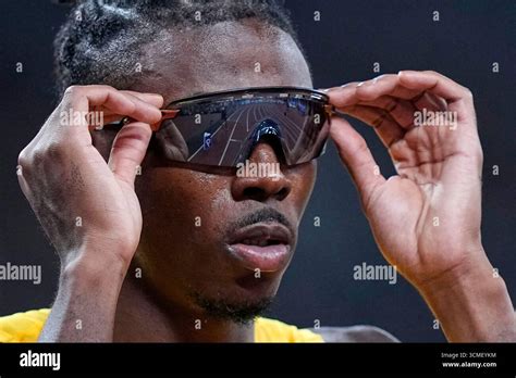 Jamaicas Navasky Anderson Prepares To Start A Mens 800 Meters Heat At