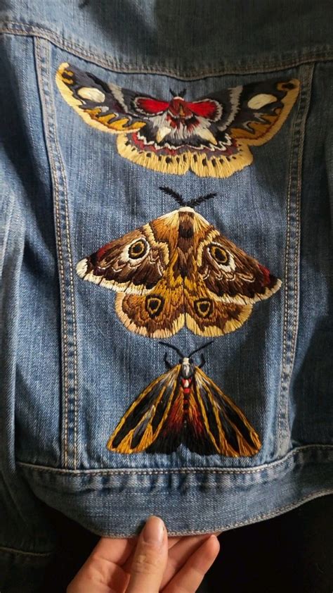 Moth Embroidery In 2025 Clothes Embroidery Diy Embroidery On Clothes