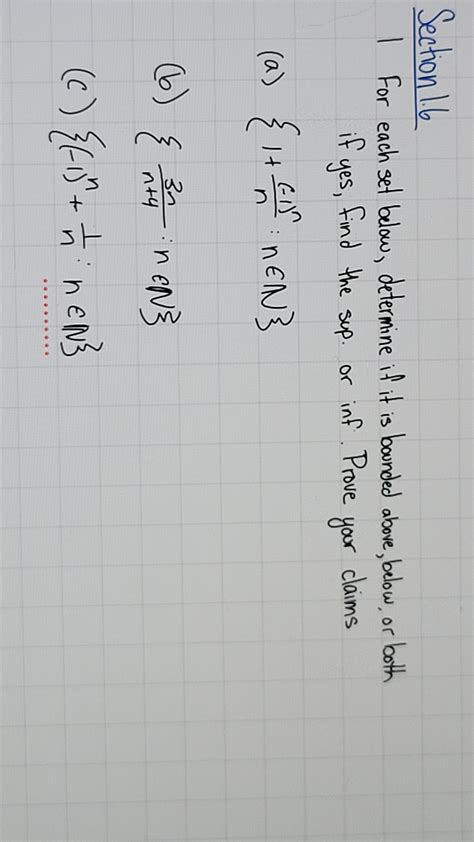 Solved Section 1 6 I For Each Set Below Determine If It Is Chegg Com