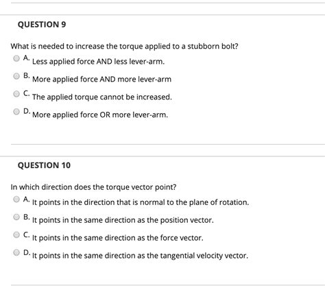 Solved QUESTION What Is Needed To Increase The Torque Chegg