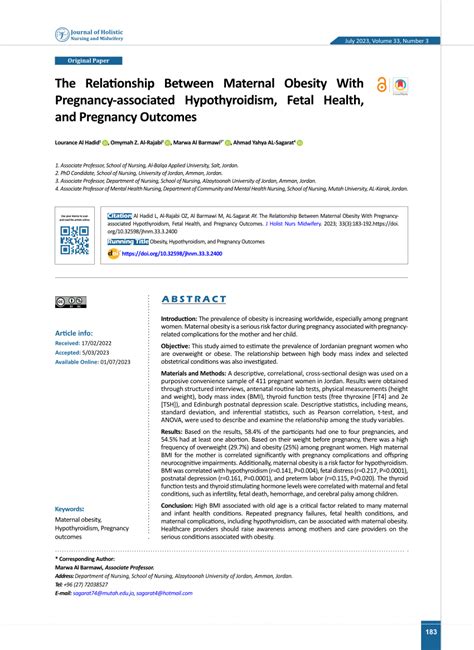 Pdf The Relationship Between Maternal Obesity With Pregnancy