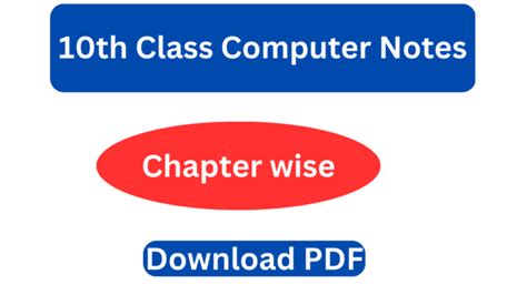10th Class Computer Science Notes Download In Pdf
