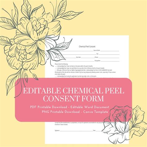 Chemical Peel Consent Form For Estheticians And Skin Care Professionals