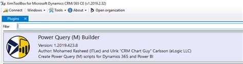 Using The Power Query M Builder For Xrmtoolbox To Generate M Code For