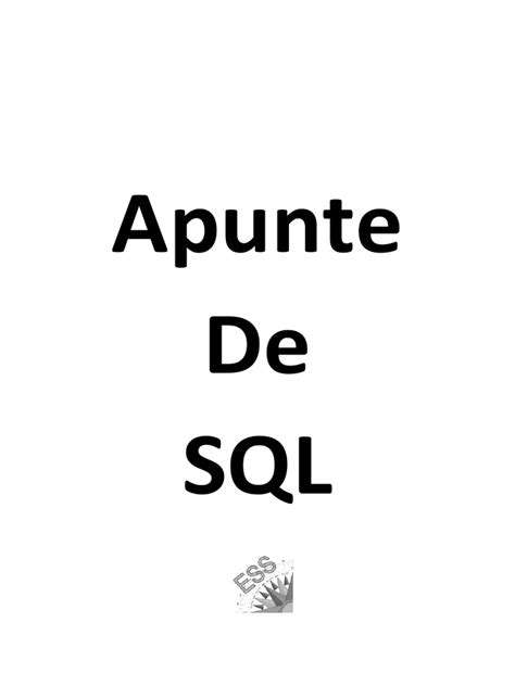 apunte de sql pdf sql bases de datos