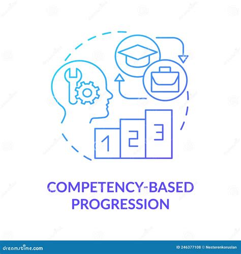 Competency Based Progression Blue Gradient Concept Icon Stock Vector