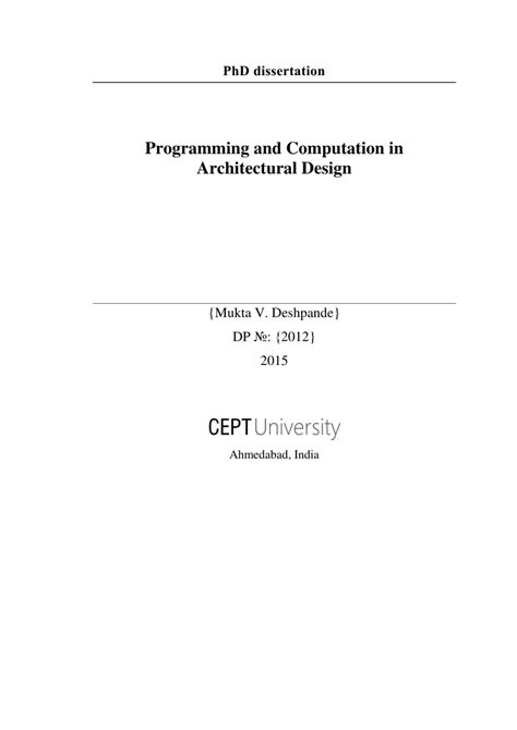 Pdf Programming And Computation In Architecture