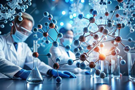 Scientists Are Experimenting And Research With Molecule Model Dna
