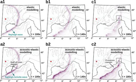Comparison Of Snapshots Of The Vertical Displacement Wavefield In The
