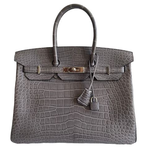 Hermes Birkin 35cm Gris Paris Matte Alligator Palladium Hardware For