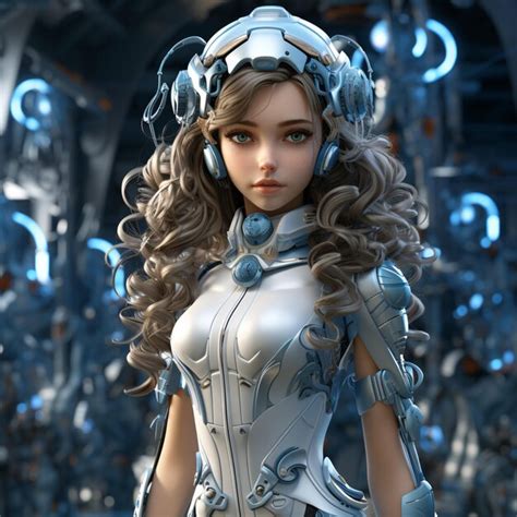 Premium Photo Anthropomorphic Robot Portrait Of Cyborg Girl Humanoid Robot Advanced Futuristic