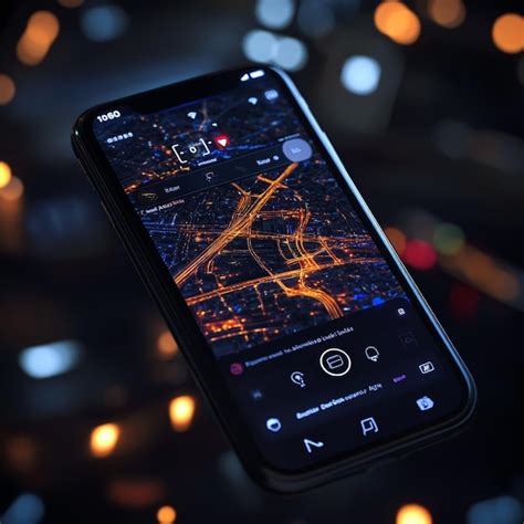 Smartphone Navigation App Interface Showing Realtime Directions And