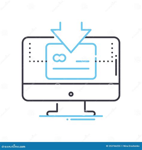 E Commerce Payment Line Icon Outline Symbol Vector Illustration