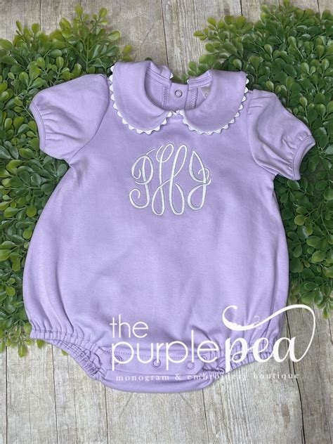 Monogrammed Girls Bubble Collared Bubble Etsy