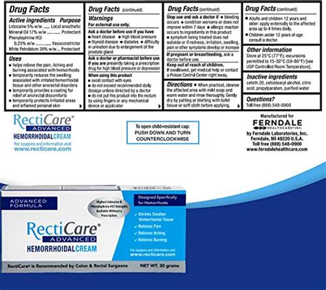 Reviews For Recticare Advanced Hemorrhoidal Cream Advanced Treatment