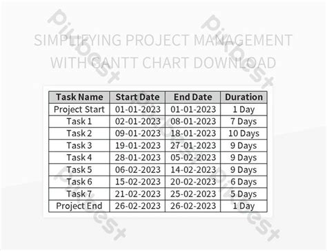 Streamline Project Management With Gantt Chart Download Excel Template Free Download Pikbest