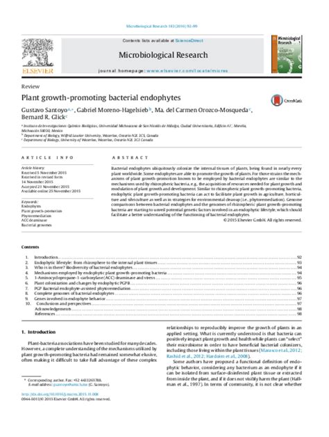 Pdf Plant Growth Promoting Bacterial Endophytes