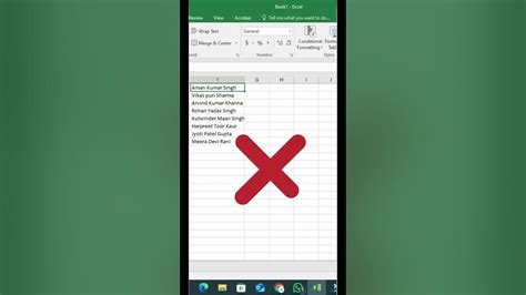 remove middle name in excel just a second viralvideo exceltips