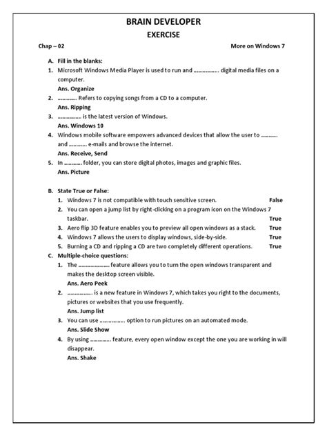 Ict G6 Ex Ch 2 Pdf Microsoft Windows Windows 7