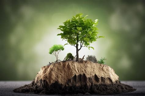 Premium Photo A Small Island With A Tree Growing Out Of It