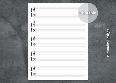 Blank Sheet Music Printable Blank Music Sheet Blank Music Paper Piano Staff Paper Music