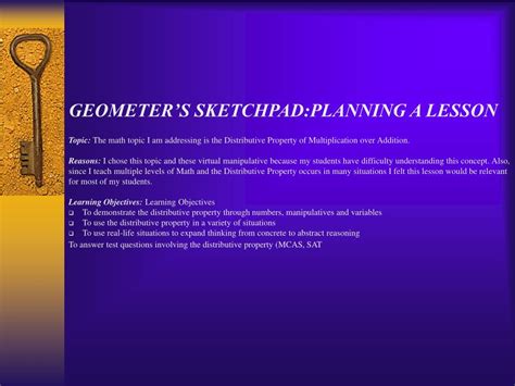 PPT - The Distributive Property using Geometer’s Sketchpad PowerPoint Presentation - ID:1283702