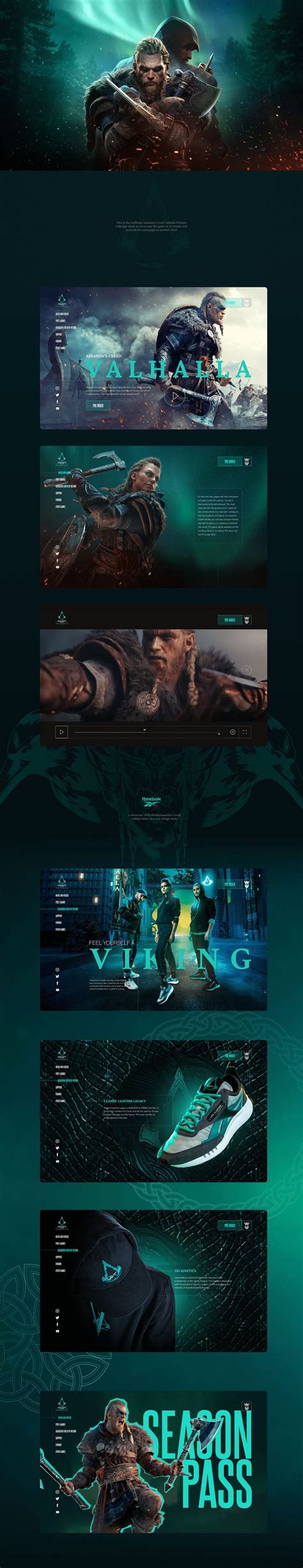 Assassins Creed Valhalla Website Redesign On Behance Interactive Web