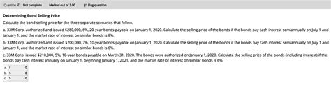 solved determining bond selling price calculate the bond selling price