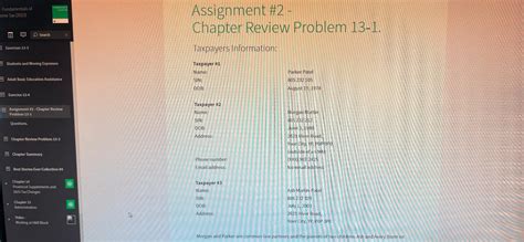 assignment 2 chapter review problem 13 1 taxpayers