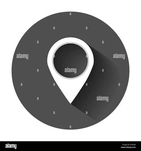 Pin Map Icon In Flat Style Gps Navigation Vector Illustration With