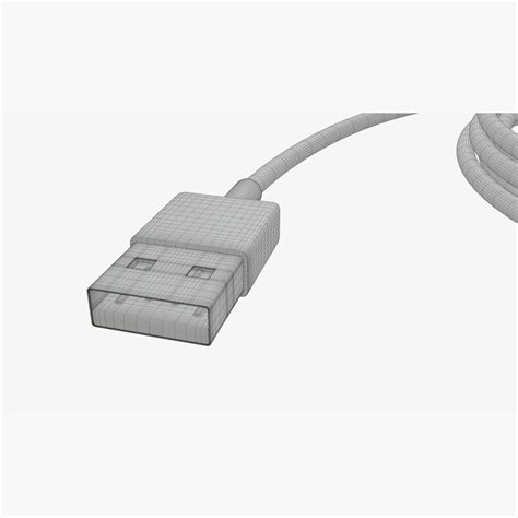 Micro Usb To Usb Cable White 3d Model Download Computer Accessories On