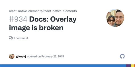 Docs Overlay Image Is Broken Issue React Native Elements React Native Elements GitHub