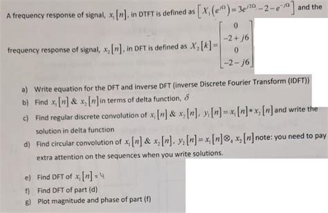 Solved A Frequency Response Of Signal X1 N In Dtft Is