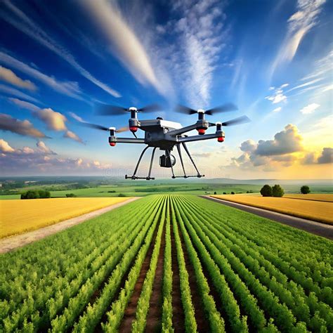 Autonomous Drone Enhances Crop Monitoring With Advanced Sensors And Robotic Precision Stock