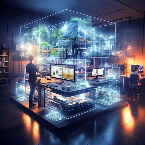 Premium Ai Image A Conceptual Illustration Depicting Cloud Networking