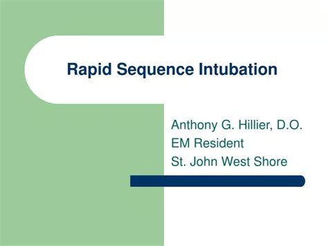 Ppt Rapid Sequence Intubation Powerpoint Presentation Id205388