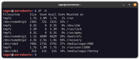 Check Disk Space In The Ubuntu Command Line