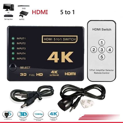 Ultra Hd 4k Hdmi Splitter 1x5 Port 3d 4k 2k Video Hdmi Switch Switcher