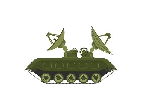 Military Truck Army Transport With Antenna Modern Appliances In