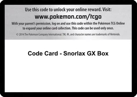 Code Card Snorlax Gx Box Xy Evolutions Evo